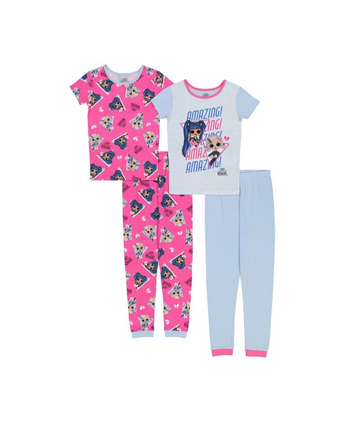 LOL Surprise! LOL Surpise! Little Girls 4 Piece Cotton Pajama Set - Macy's