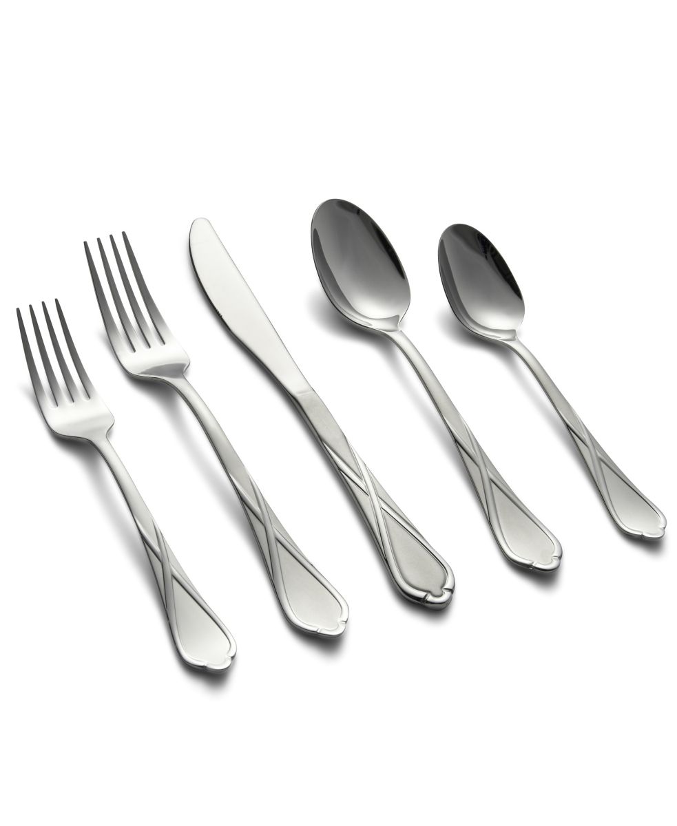 Cambridge Silversmiths Heather Sand 20-Piece Flatware Set, Service for ...