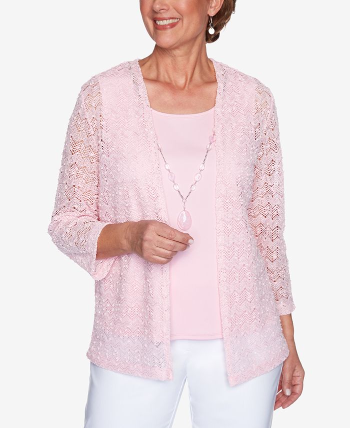 Alfred Dunner Popcorn Knit 2 for 1 Top - Macy's