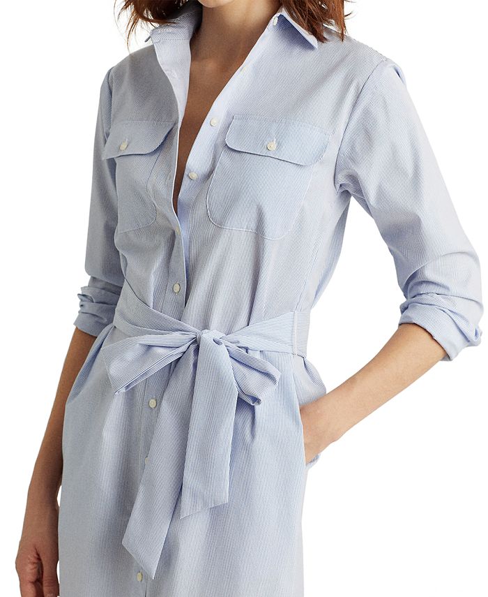 Lauren Ralph Lauren Striped Cotton Broadcloth Shirtdress Macys