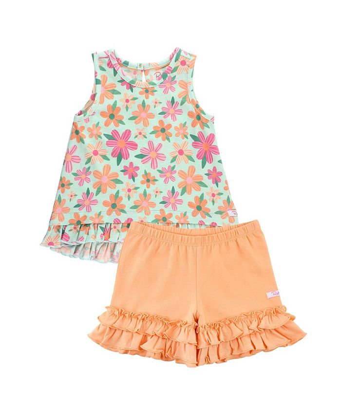 RuffleButts Baby Girls Ruffle Hem Tank Top and Ruffle Short Set - Macy's