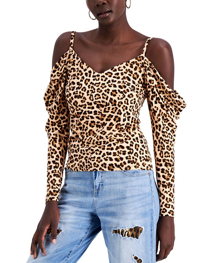 INC International Concepts Cold-Shoulder Drape-Sleeve Top, Created for Macy's - Macy's