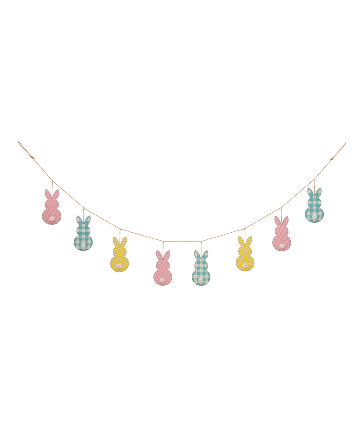 Glitzhome 6 Easter Metal Bunny Garland  One Size  Pink