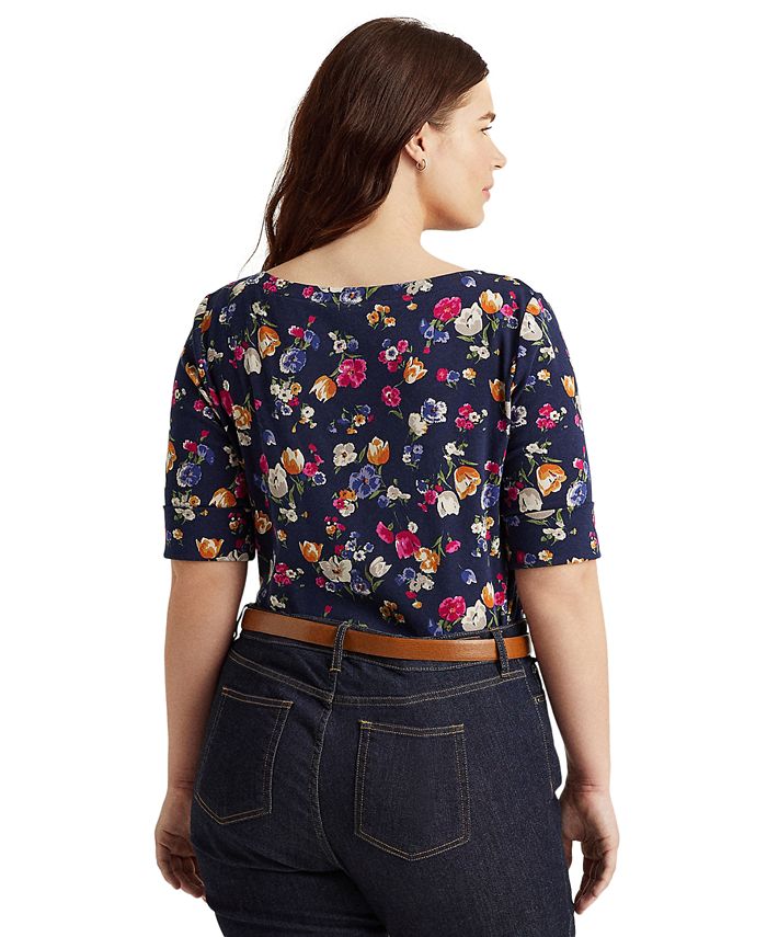 Lauren Ralph Lauren Plus Size Elbow Sleeve Top - Macy's