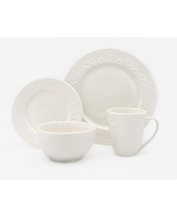 Godinger White 16 Piece Dinneware Set, Service for 4 - Macy's