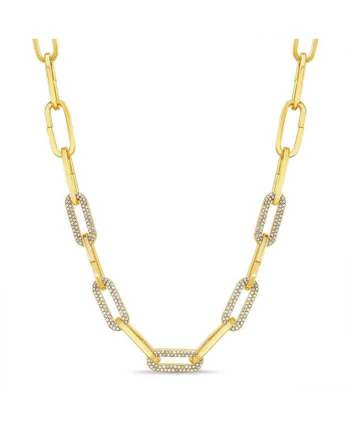Steve Madden Casted Stone Chain Link Necklace - Macy's