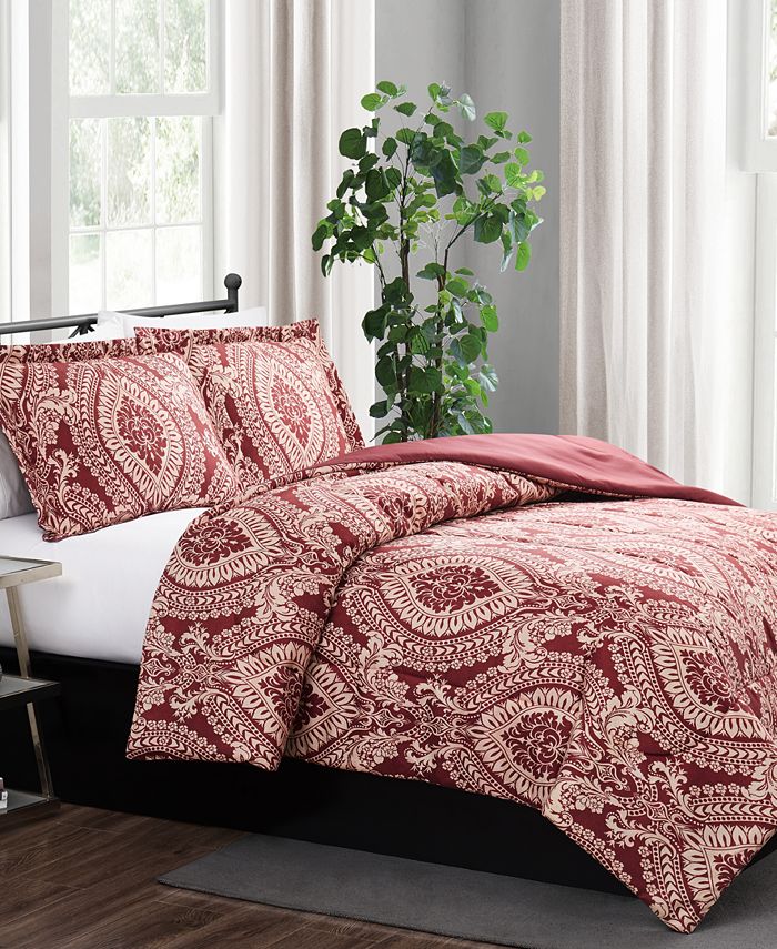 Pem America Jessa 3 Pc Reversible Full Queen Comforter Set Created