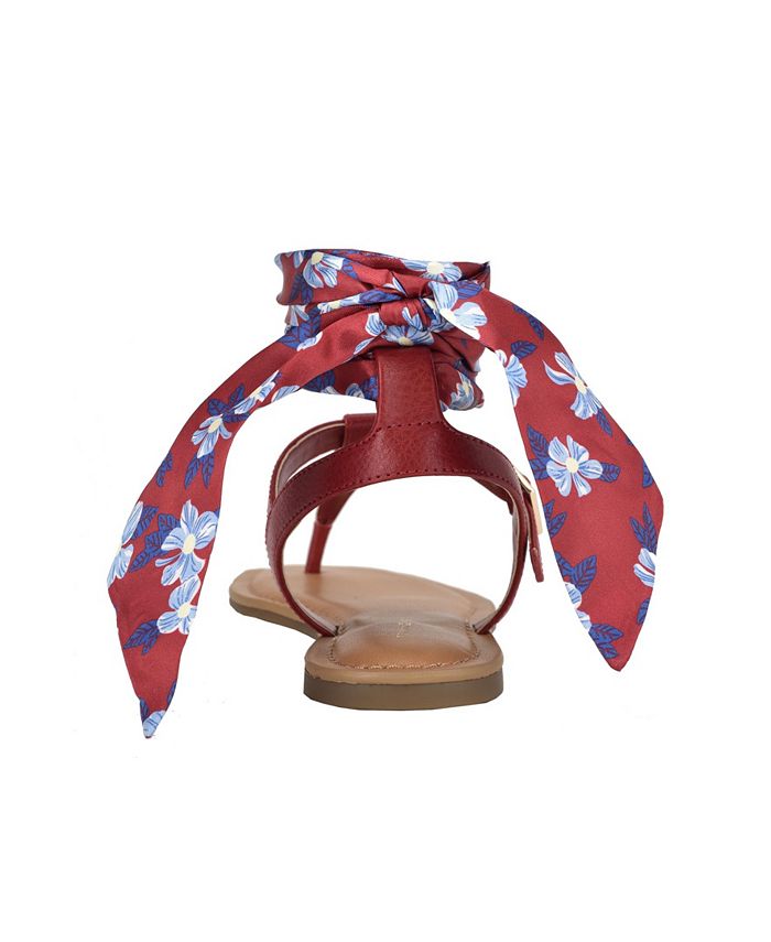 Tommy Hilfiger Jinis Ankle Tie Thong Sandals - Macy's