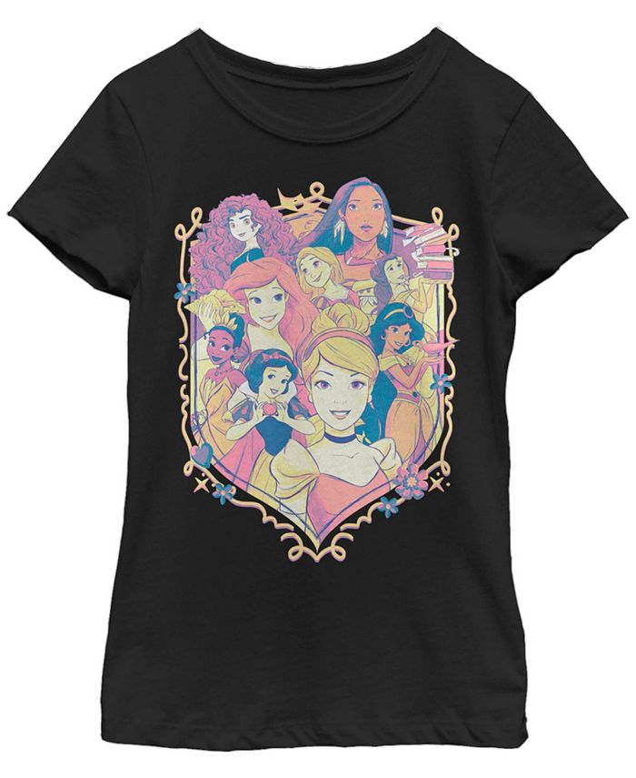 Fifth Sun Big Girls Disney Princesses Princess Shield Short Sleeve T ...