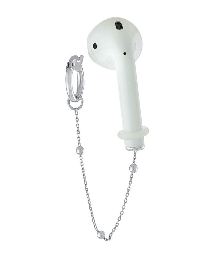 Macy's Cubic Zirconia Studs and Hoop Chain Drop Air Pods Holder in Gold ...