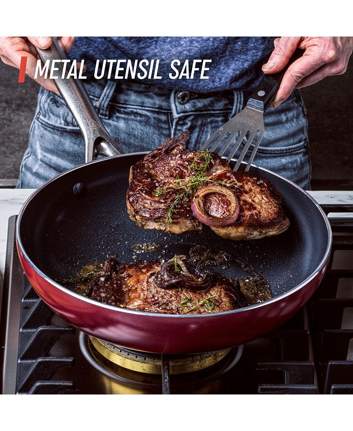 Red Volcano 11" Covered All-Purpose 2-in-1 Nonstick Pan - Macy's