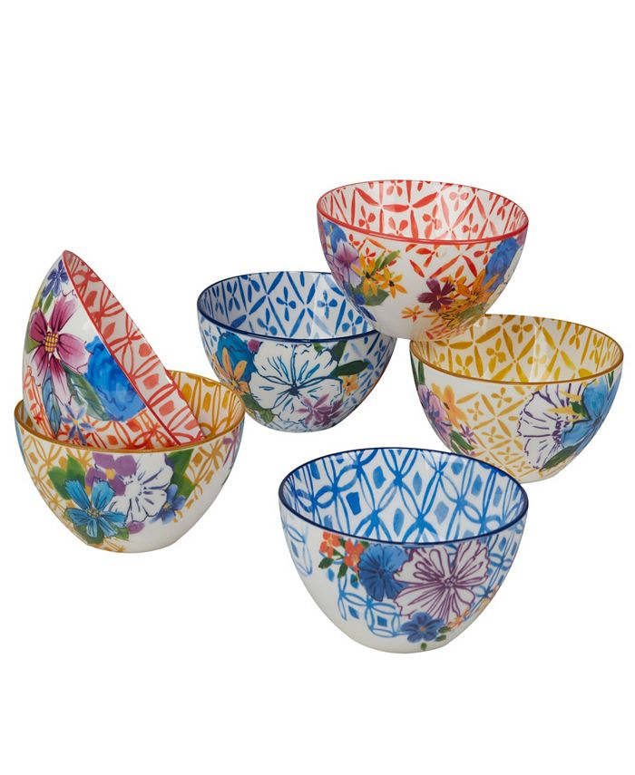 Certified International Flower Power Set of 6 All Purpose Bowl - Macy's