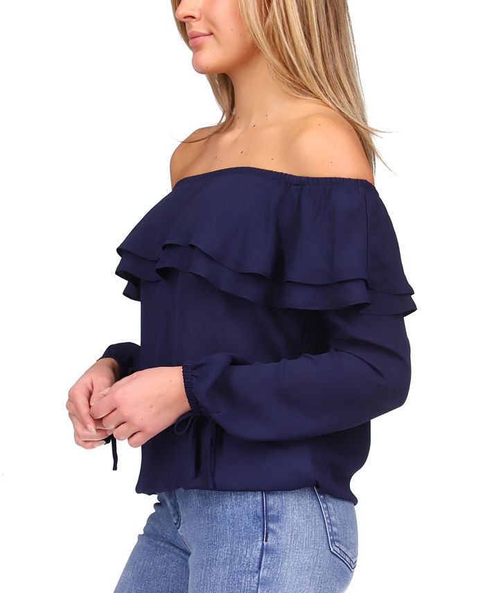 Michael Kors Ruffled Off-the-Shoulder Top, in Regular & Petites - Macy's