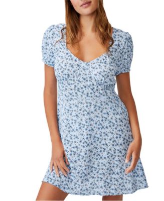 COTTON ON Women's Woven Essential Tie Back Mini Tea Dress - Macy's