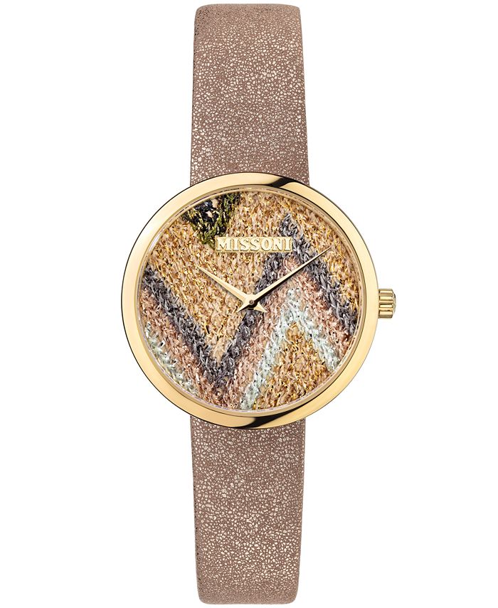 Missoni Women's Swiss M1 Interchangeable Black & Metallic Leather Strap ...