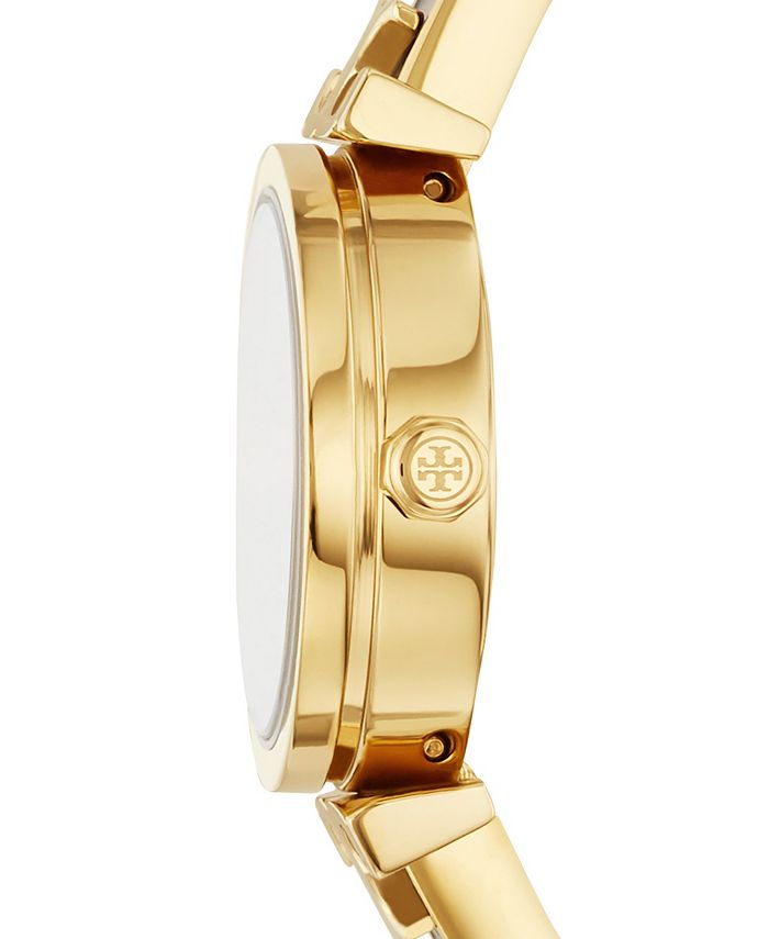 Tory Burch Women's Slim Red & Gold-Tone Stainless Steel Bracelet Watch ...