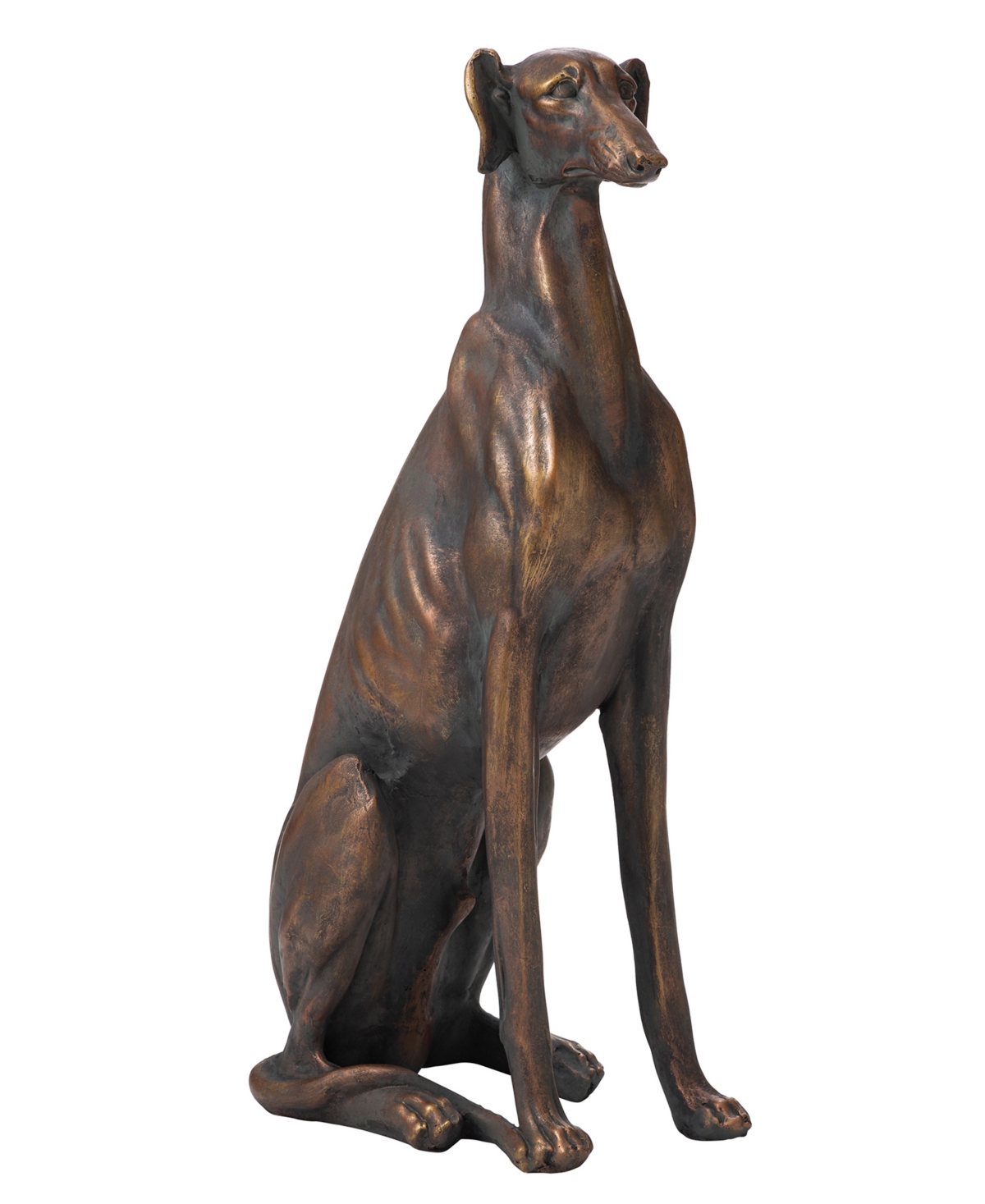 Click here for Glitzhome Sitting Grayhound Dog Statue - Brown prices