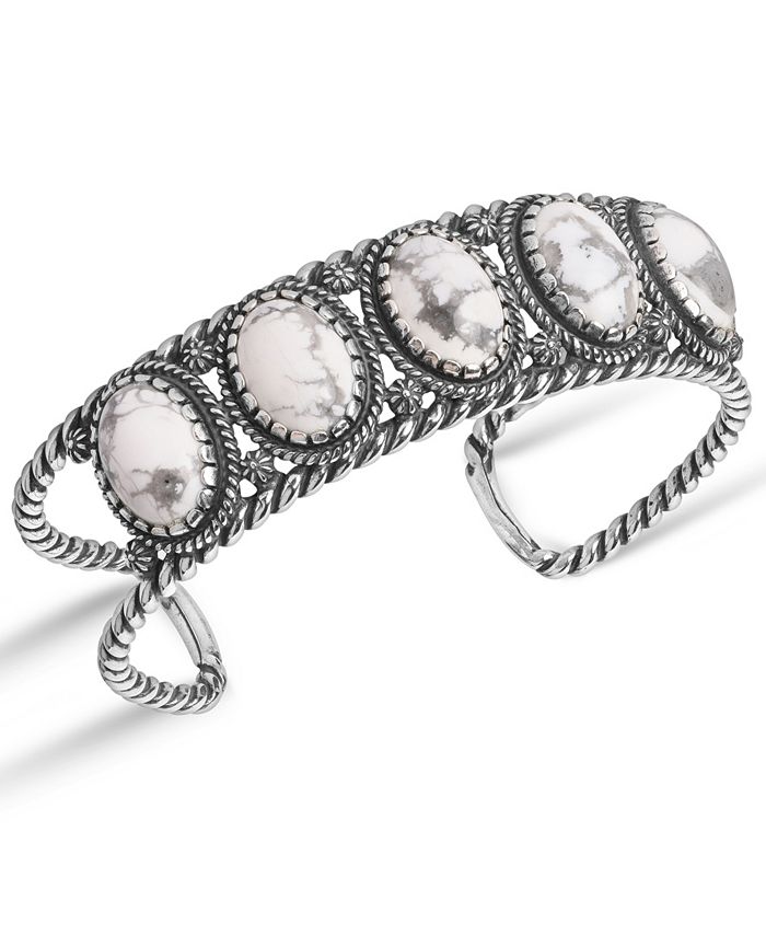 American West White Howlite Rope Cuff Bracelet in Sterling Silver - Macy's