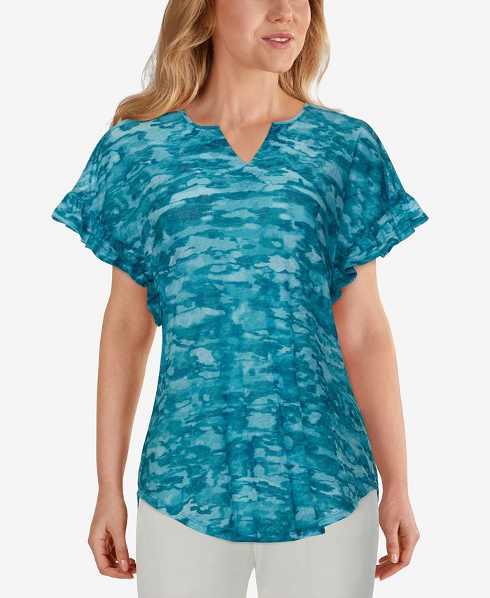 Ruby Rd. Plus Size Knit Chic Camo Top - Macy's