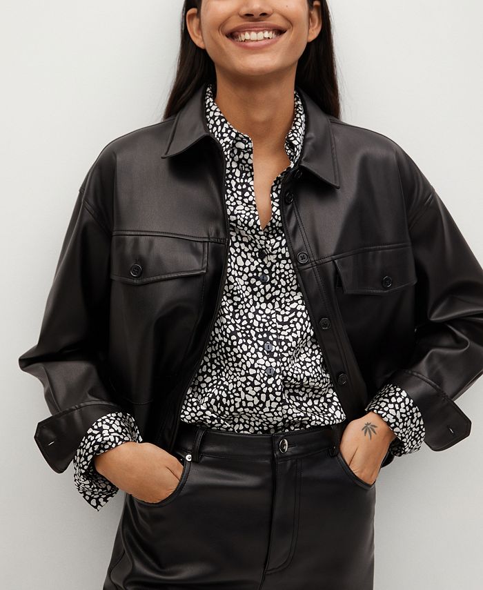 MANGO Printed Flowy Shirt - Macy's