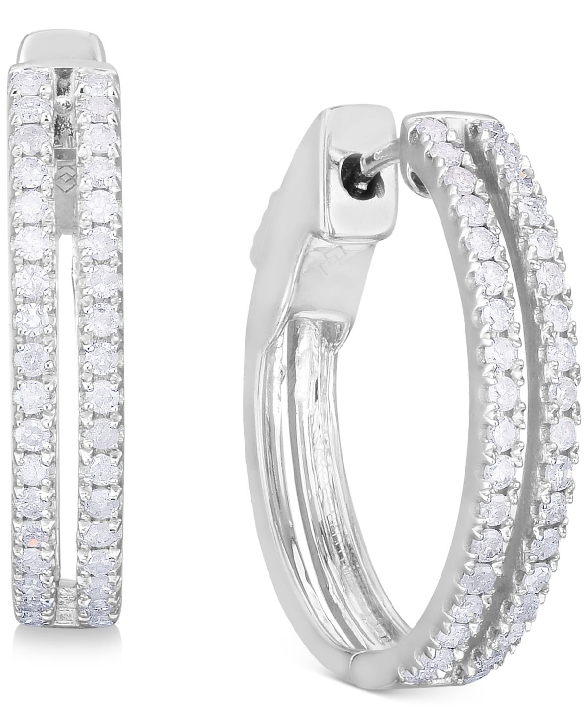 Click here for Diamond Double Row Hoop Earrings (1/2 ct. t.w.) in... prices