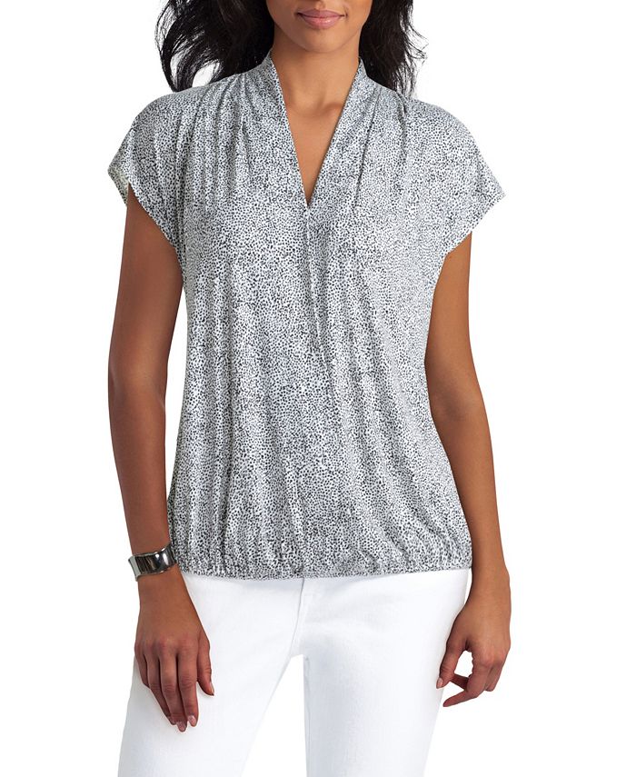 H Halston Women's Extended Shoulder Drape Pullover Top - Macy's