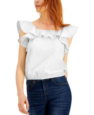 INC International Concepts Ruffled Crinkle Top, Created for Macy's - Macy's