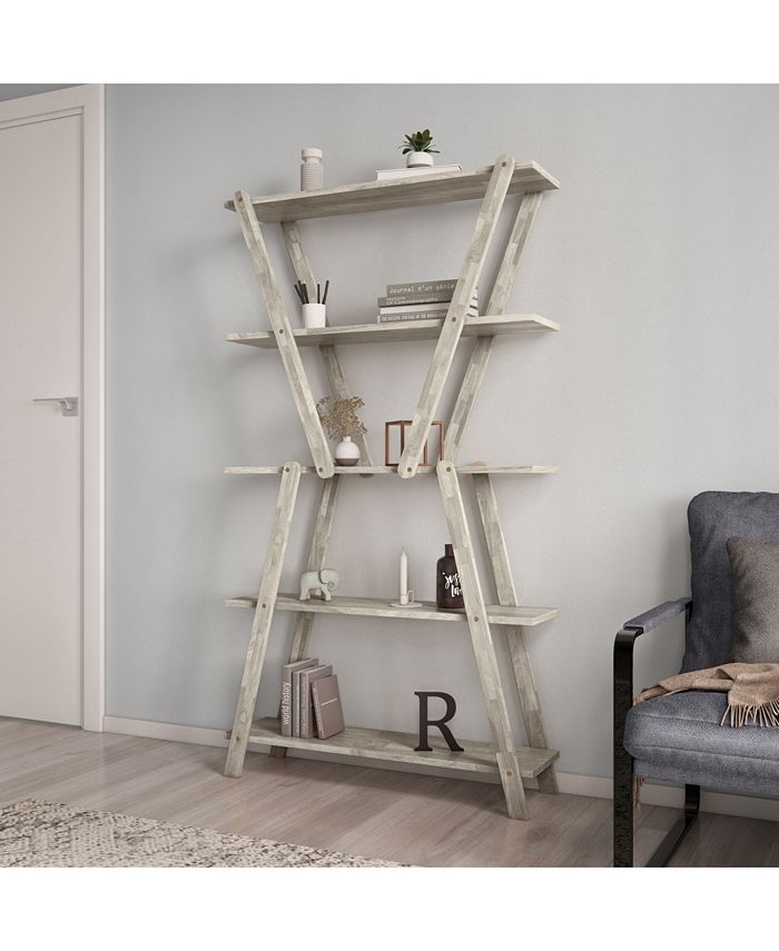 Handy Living Rhodes Hourglass-shaped Wood Bookcase & Reviews ...