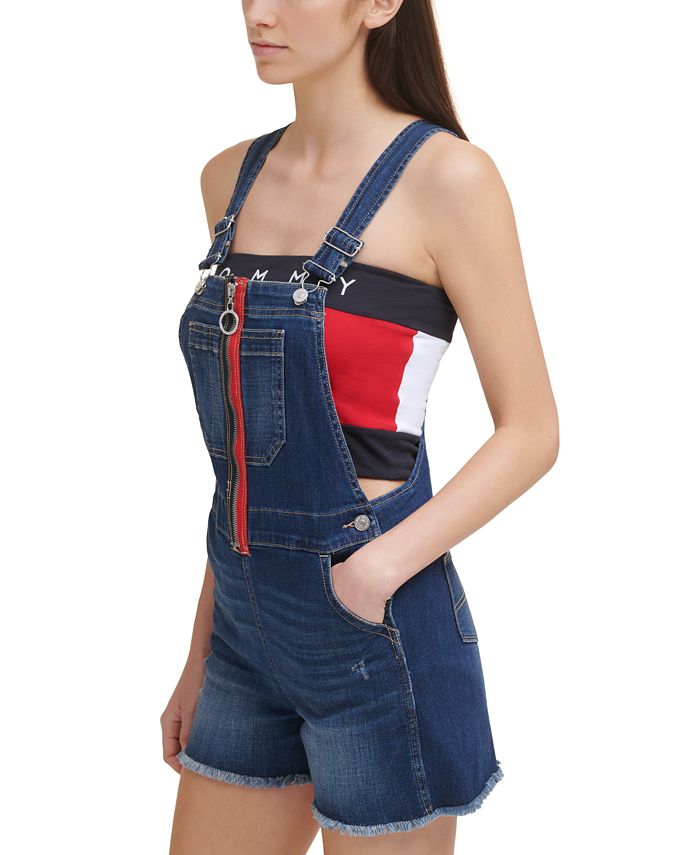 Tommy Jeans Zip-Front Denim Overalls - Macy's