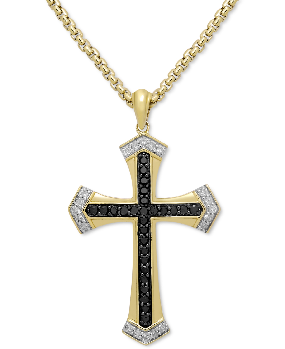 Click here for Mens Black & White Diamond Cross 22 Pendant Neckla... prices