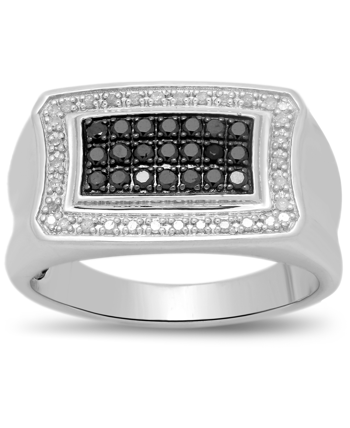 Click here for Mens Black & White Diamond Ring (1/2 ct. t.w.) in... prices