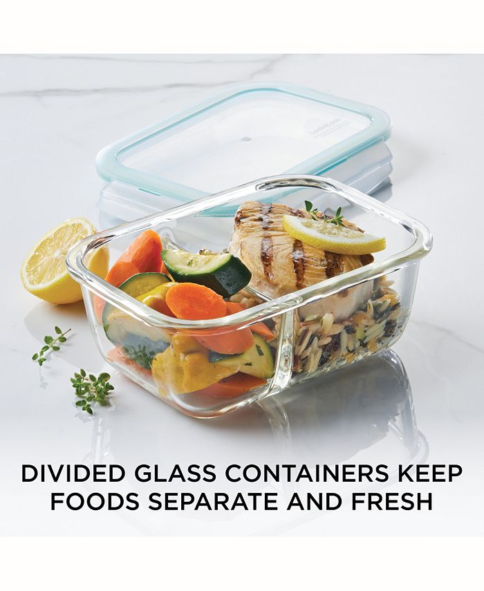 Lock n Lock Purely Better Glass Divided Rectangular Food Storage ...