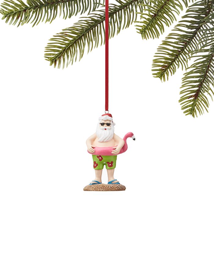 Holiday Lane Florida Santa With Floatie Ornament, Created for Macy's ...