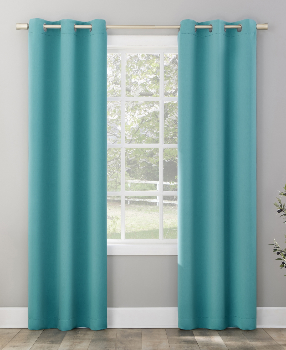 Riley Kids Bedroom Blackout Grommet Curtain Panel - Surf Blue