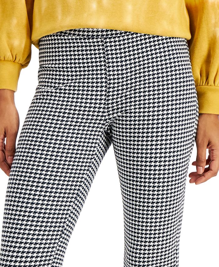 Style & Co Houndstooth-Print Pull-On Pants, Created for Macy's - Macy's