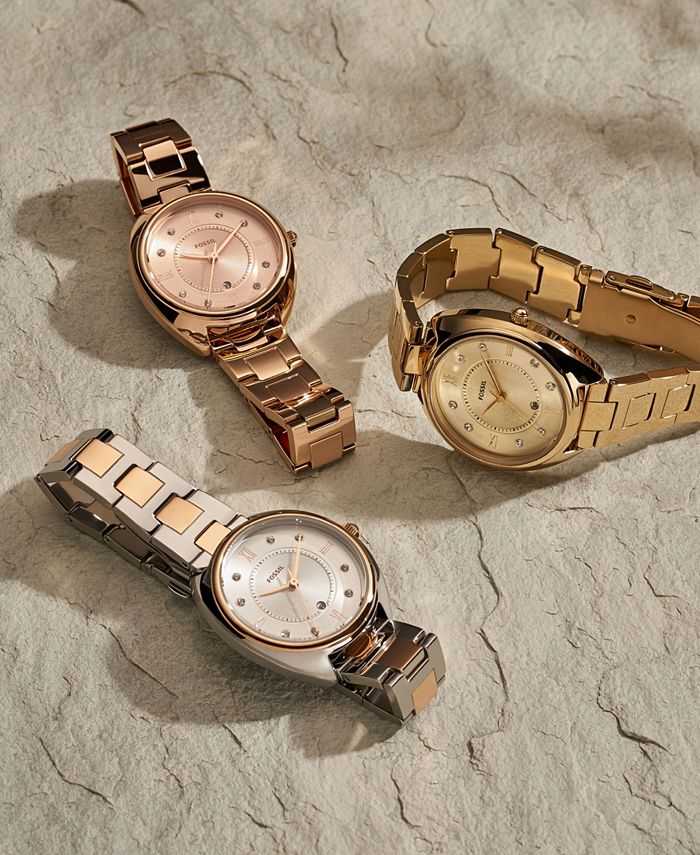 Fossil Women's Gabby Gold-Tone Stainless Steel Bracelet Watch 34mm - Macy's