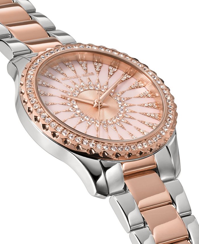 Michael Kors Women's Layton Three-Hand Two-Tone Stainless Steel ...