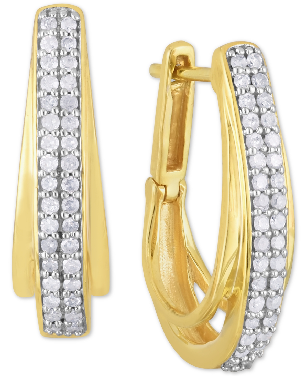 Click here for Diamond Double Row Hoop Earrings (1/3 ct. t.w.) -... prices