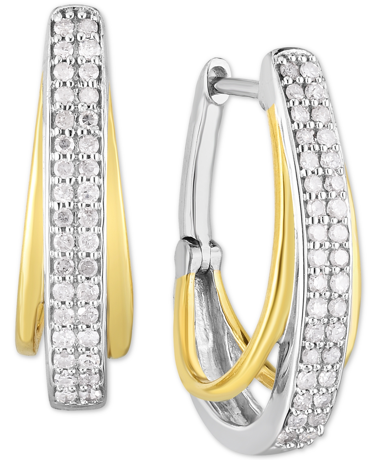 Click here for Diamond Double Row Hoop Earrings (1/3 ct. t.w.) -... prices