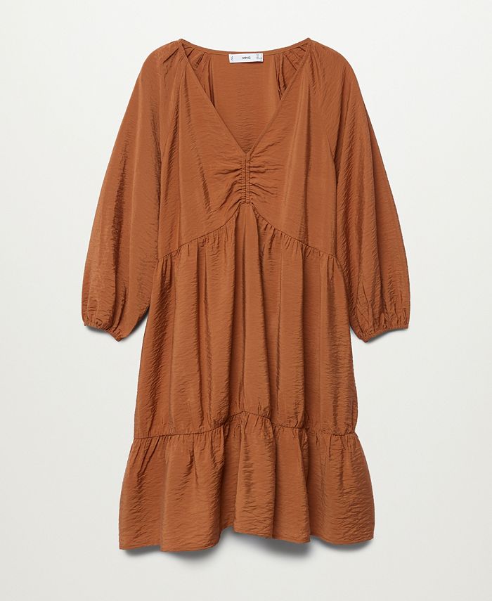 MANGO Textured Ruffled Dress & Reviews - Women - Macy's