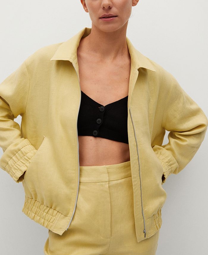 MANGO Linen Jacket - Macy's