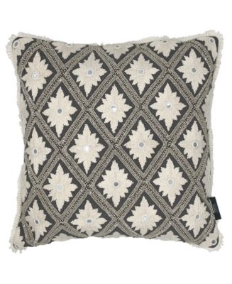 Mod Lifestyles Embroidered Geometric Decorative Pillow, 18'' x 18 ...