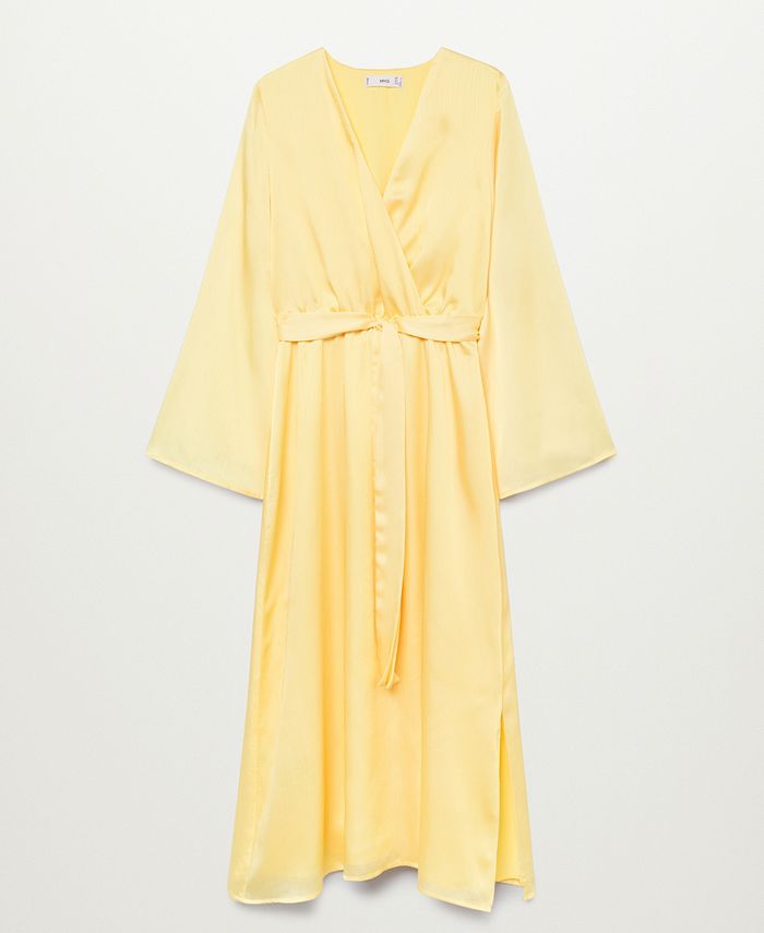 MANGO Wrapped Satin Dress - Macy's