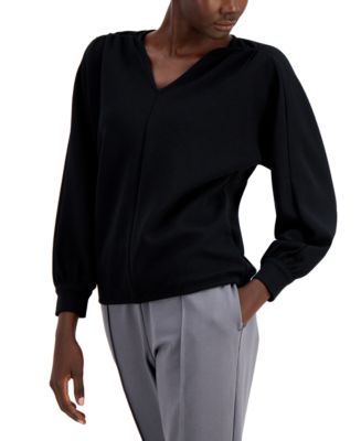 Alfani V-Neck Top, Created for Macy's - Macy's