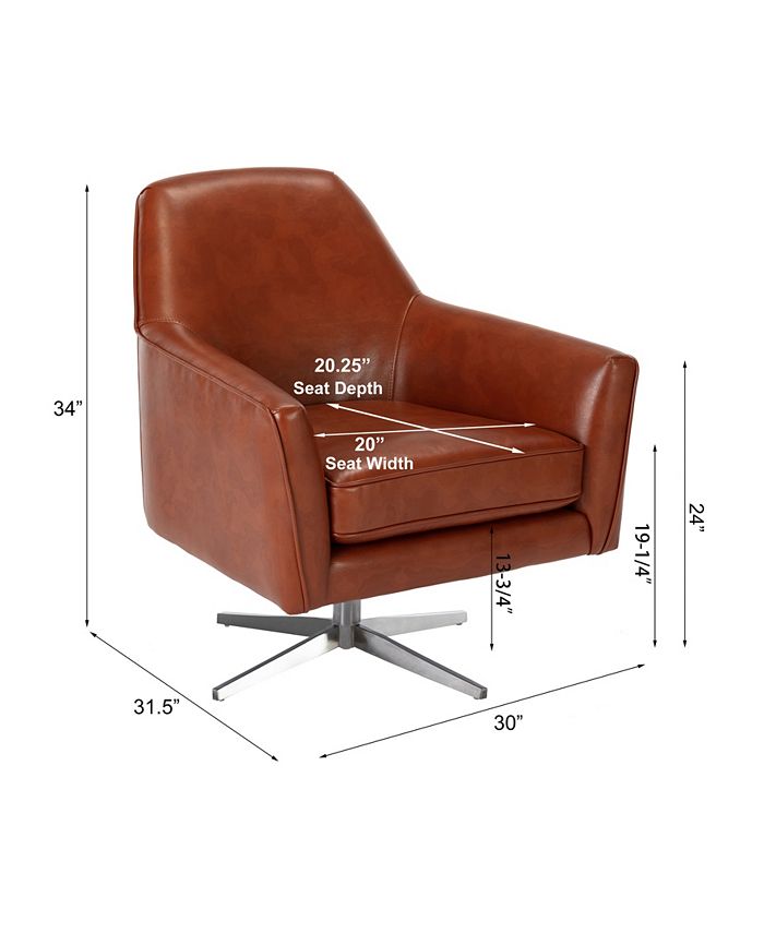 Comfort Pointe Phoenix Leather Gel Swivel Armchair - Macy's