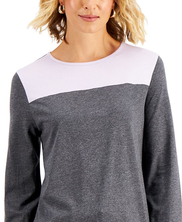 Karen Scott Colorblocked Fleece Tunic, Created for Macy's & Reviews ...