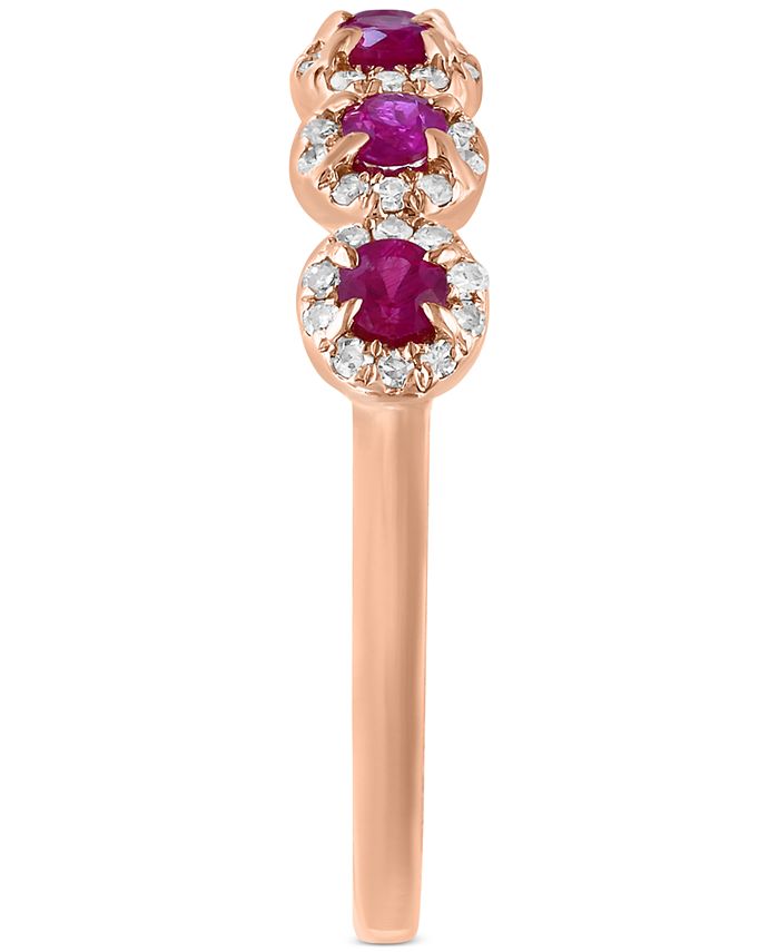 LALI Jewels Ruby (1/3 ct. t.w.) & Diamond (1/6 ct. t.w.) Five Stone ...