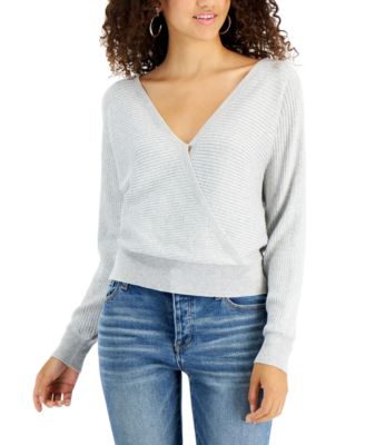 Planet Gold Juniors' Double V-Neck Sweater - Macy's