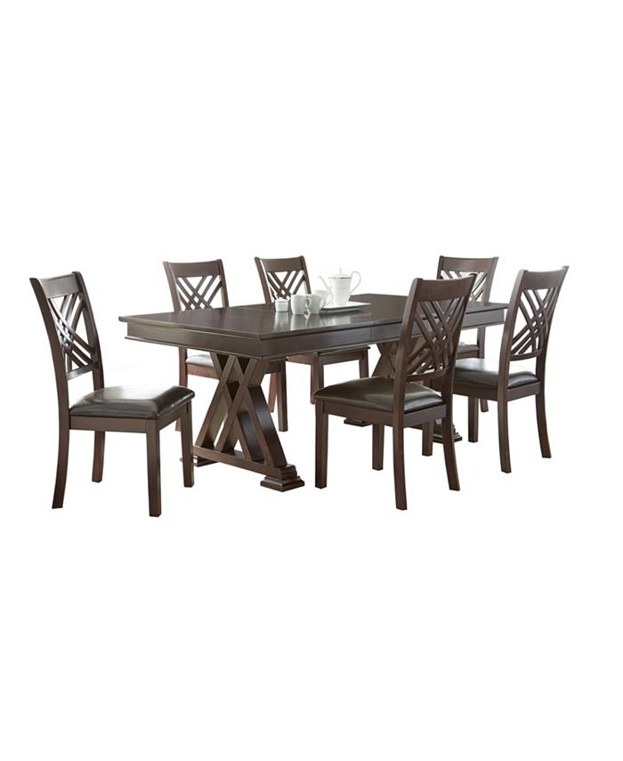 Furniture Lineage 7-Pc Dining (Table + 6 Side Chairs) - Macy's