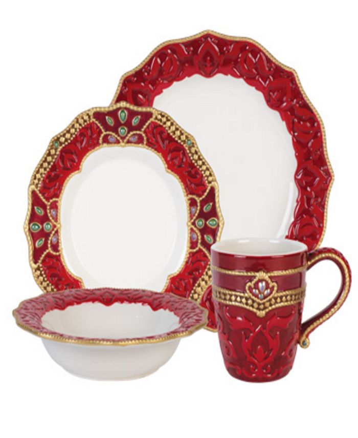 Fitz and Floyd Renaissance Holiday Dinnerware Set, 4 Pieces - Macy's
